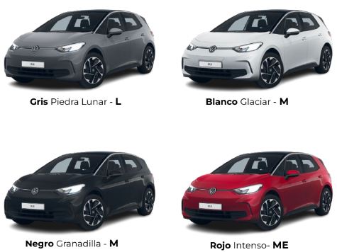 Guía de colores del Volkswagen ID.3 en Canarias